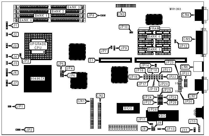 486-25/33UNB AIO, 486DX2-50UNB AIO Motherboard Settings and Configuration